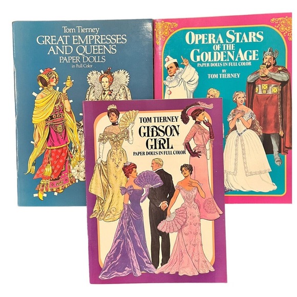 Tom Tierney | Toys | Lot Of 3 Tom Tierney Paper Doll Books Gibson Girl ...